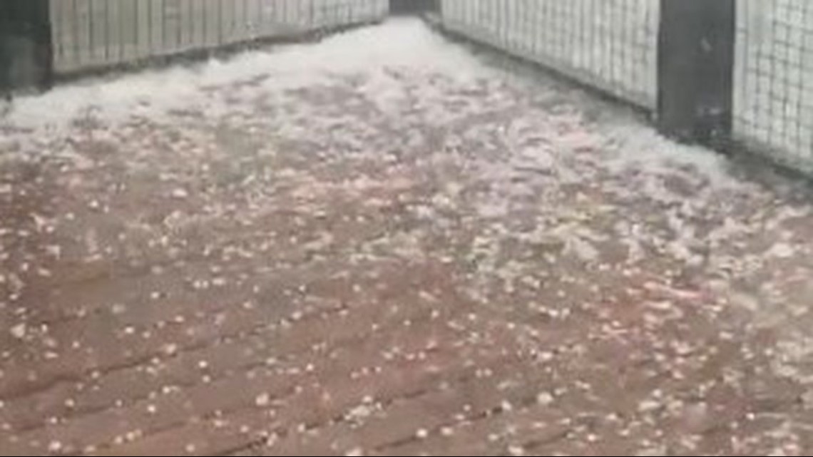 Hail is coming down so fast it's hard to see | newswest9.com