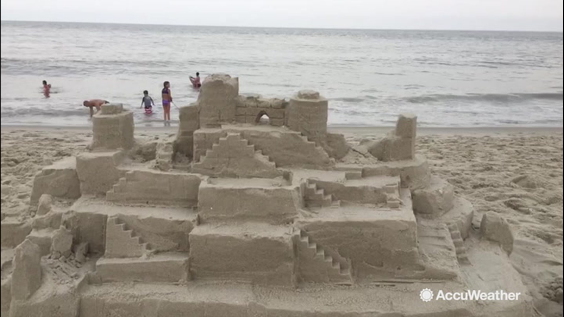 Impressive sand castle built in shores of Cape May, New Jersey ...