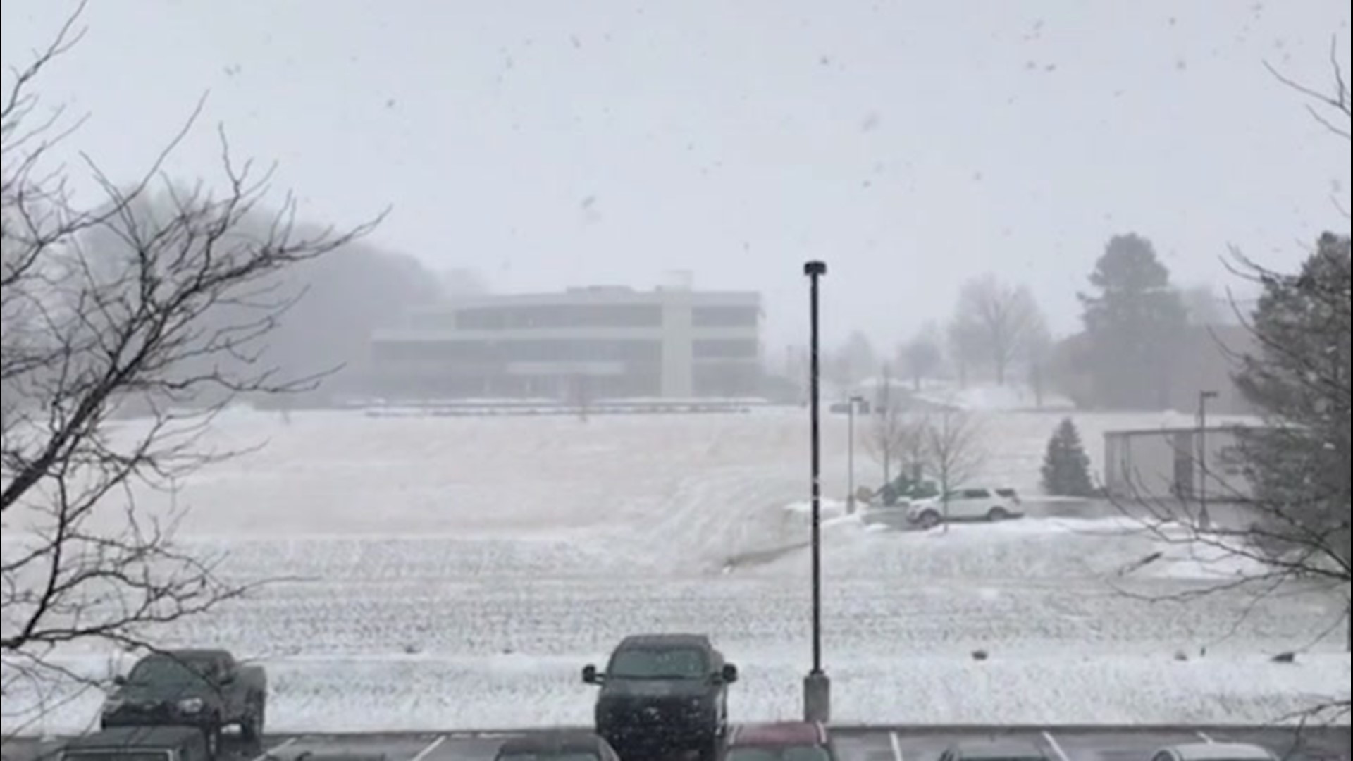 Snow coming down at AccuWeather's headquarters | newswest9.com