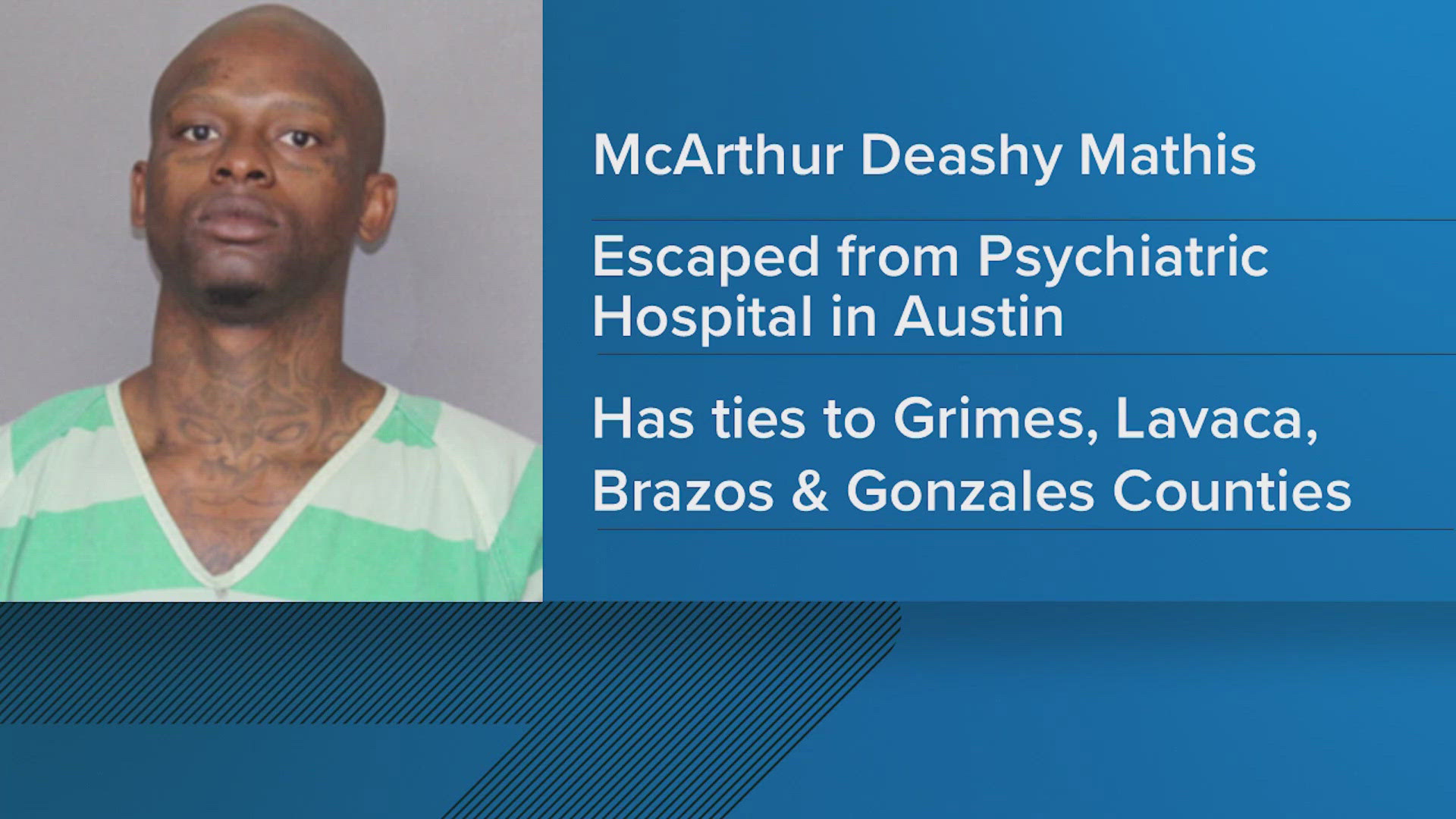 Violent Grimes County inmate escapes hospital on Cross Park Drive in ...