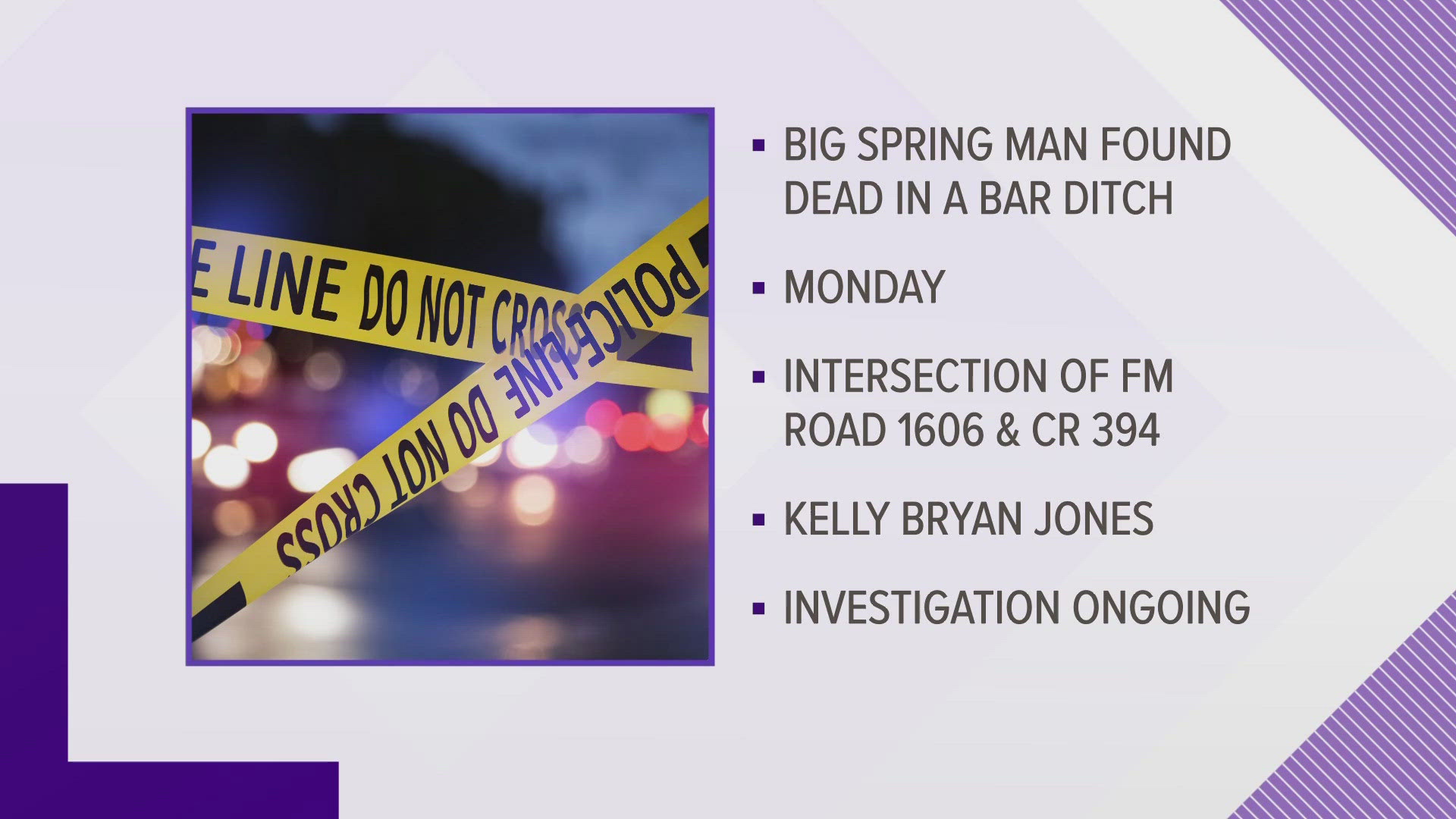 Big Spring man found dead in Scurry County ditch | newswest9.com