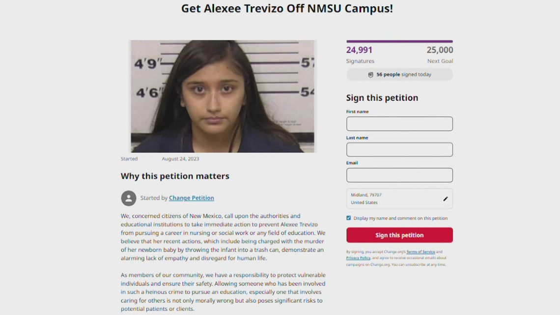 Petition to remove Alexee Trevizo from NMSU reaches 25,000 signatures ... Petition to remove Alexee Trevizo from NMSU reaches 25,000 signatures ...