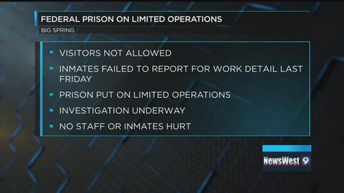 Big Spring FCI suspends all visiting hours | newswest9.com