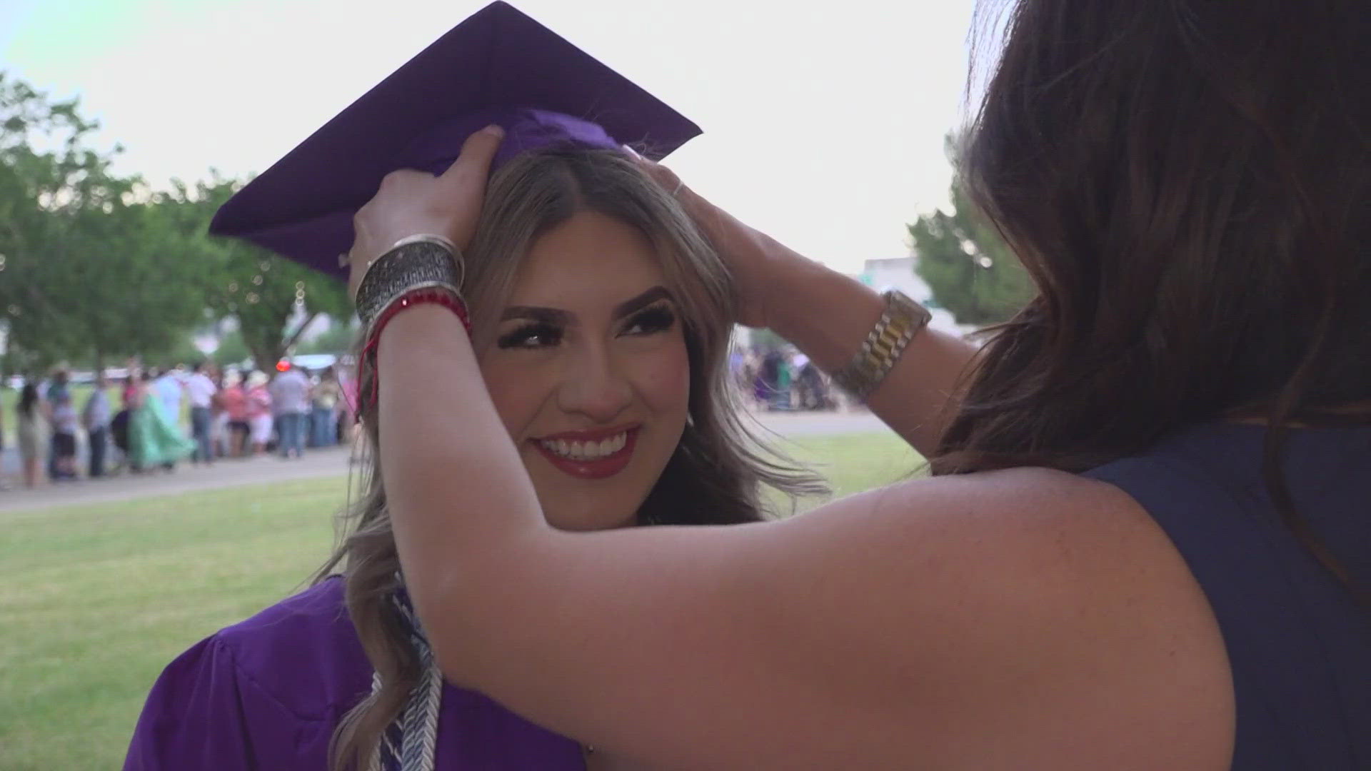 Midland High's Carolina Rueda walks at graduation after STAAR score ...