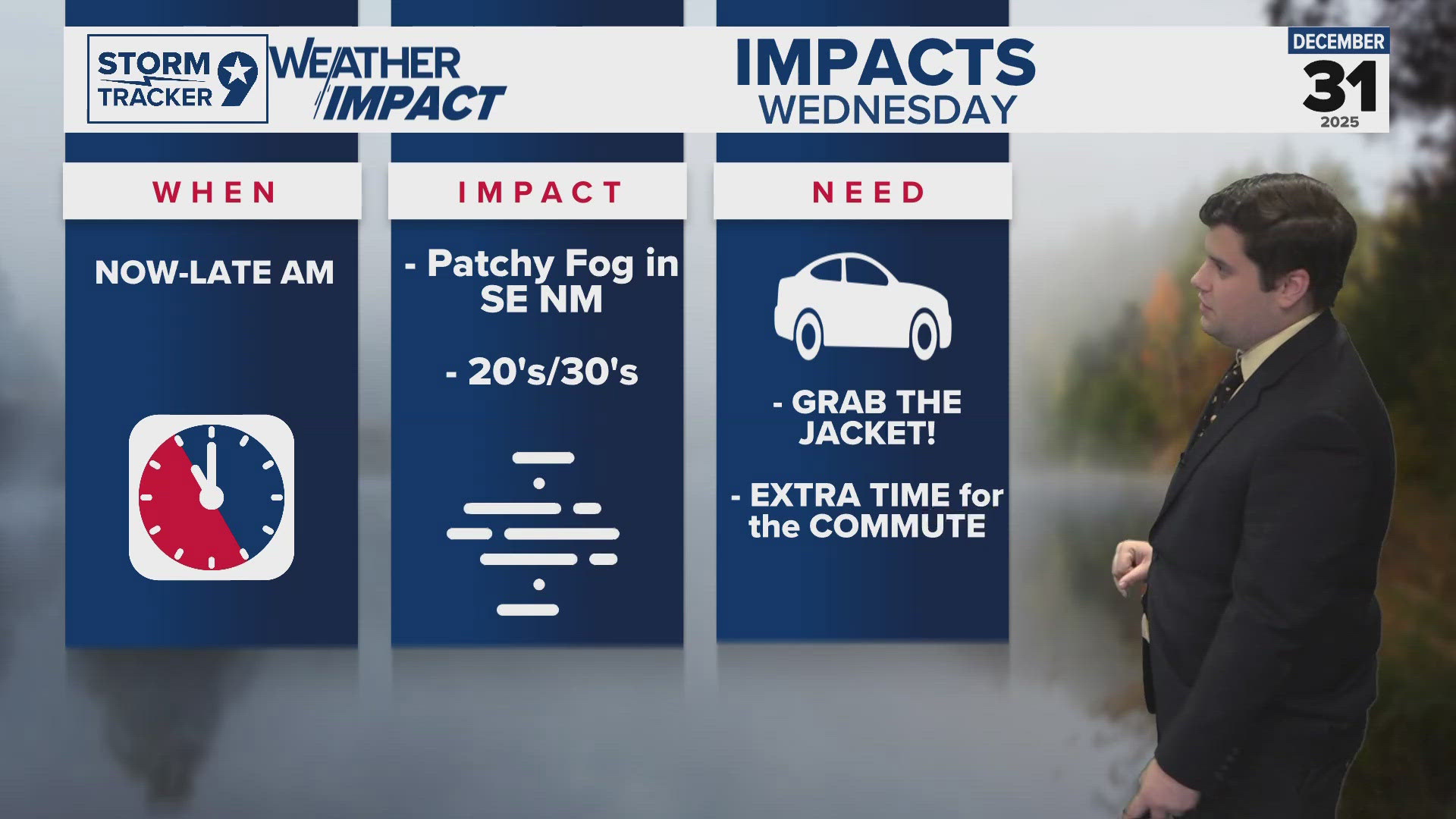 Patchy fog in New Mexico with widespread 70s heading into the New Year ...