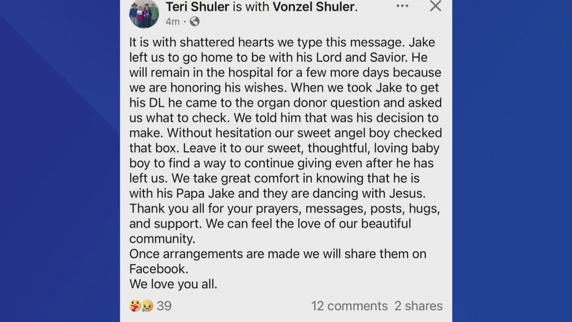 Shuler Family releases statement following Jake Shuler's death ...