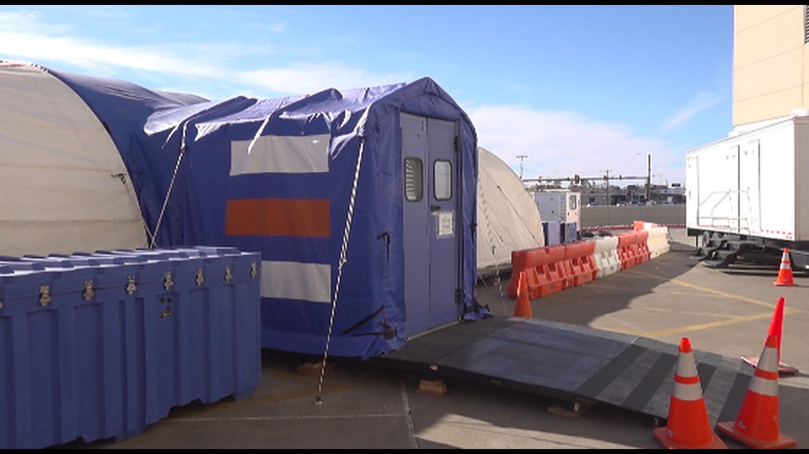 Midland Memorial Hospital using FEMA tent for transition ER patients ...
