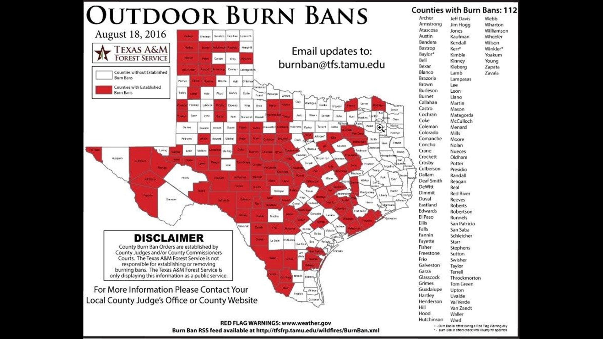 Brewster Co. lifts burn ban; ban remains in effect in other counties ...