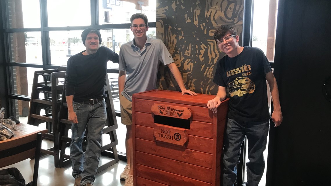 Midland Eagle Scout's flag retirement collection boxes for veterans to ...