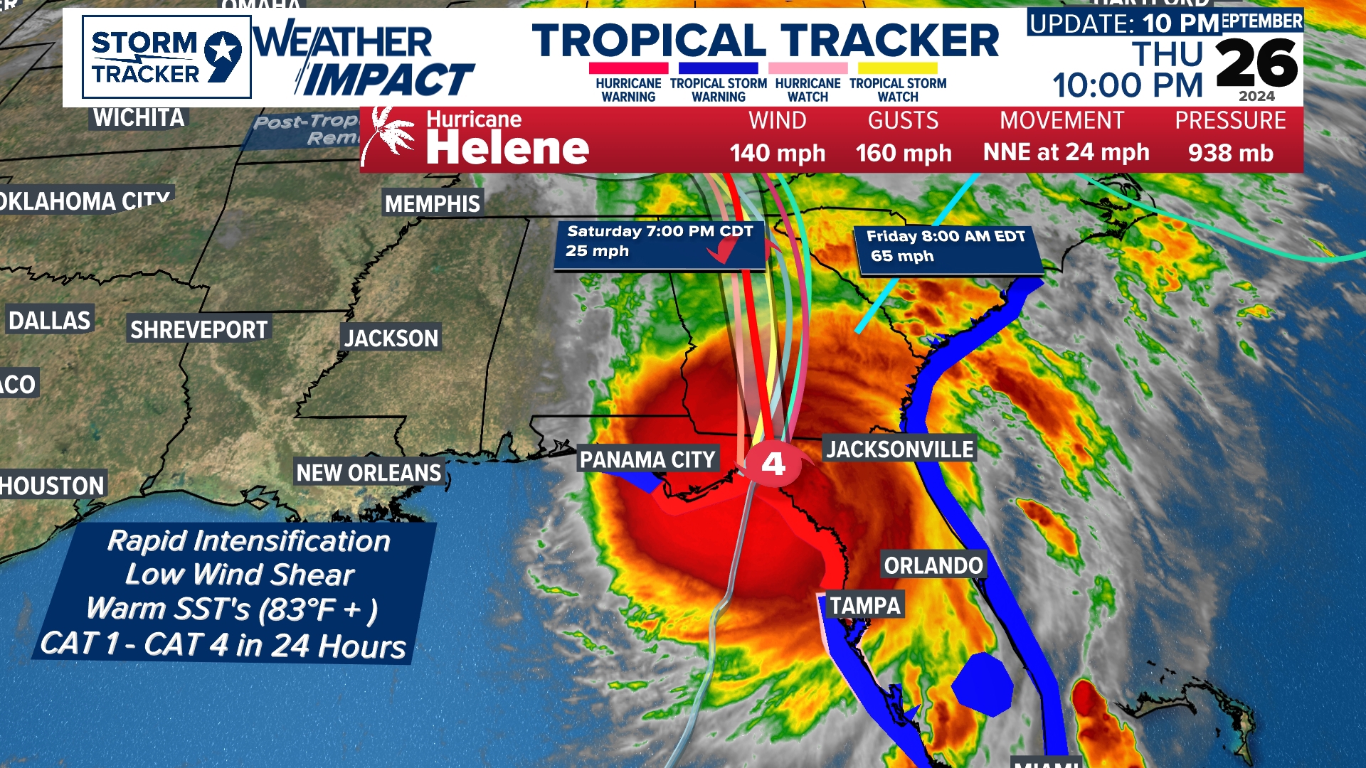 Hurricane Helene making landfall as the 9th Major Hurricane for Florida ...