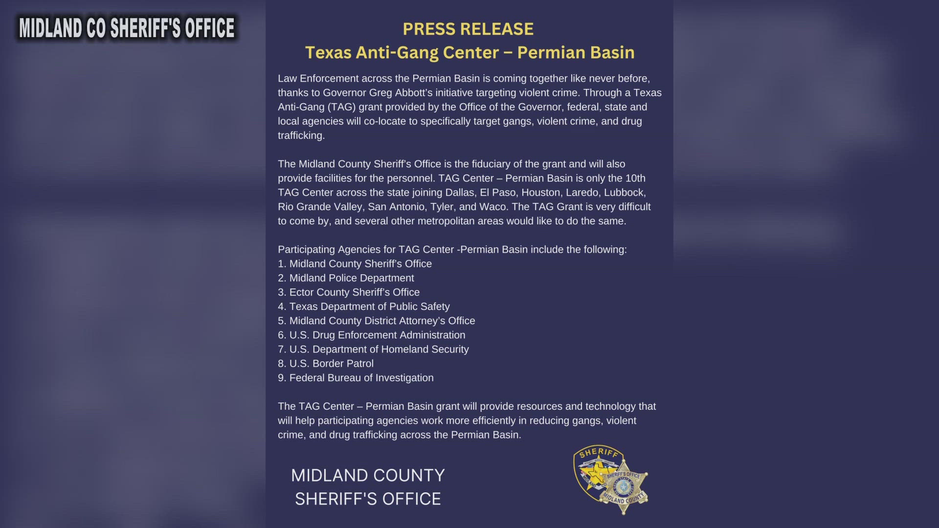 Texas launches Anti-Gang Center in Permian Basin to combat crime and ...