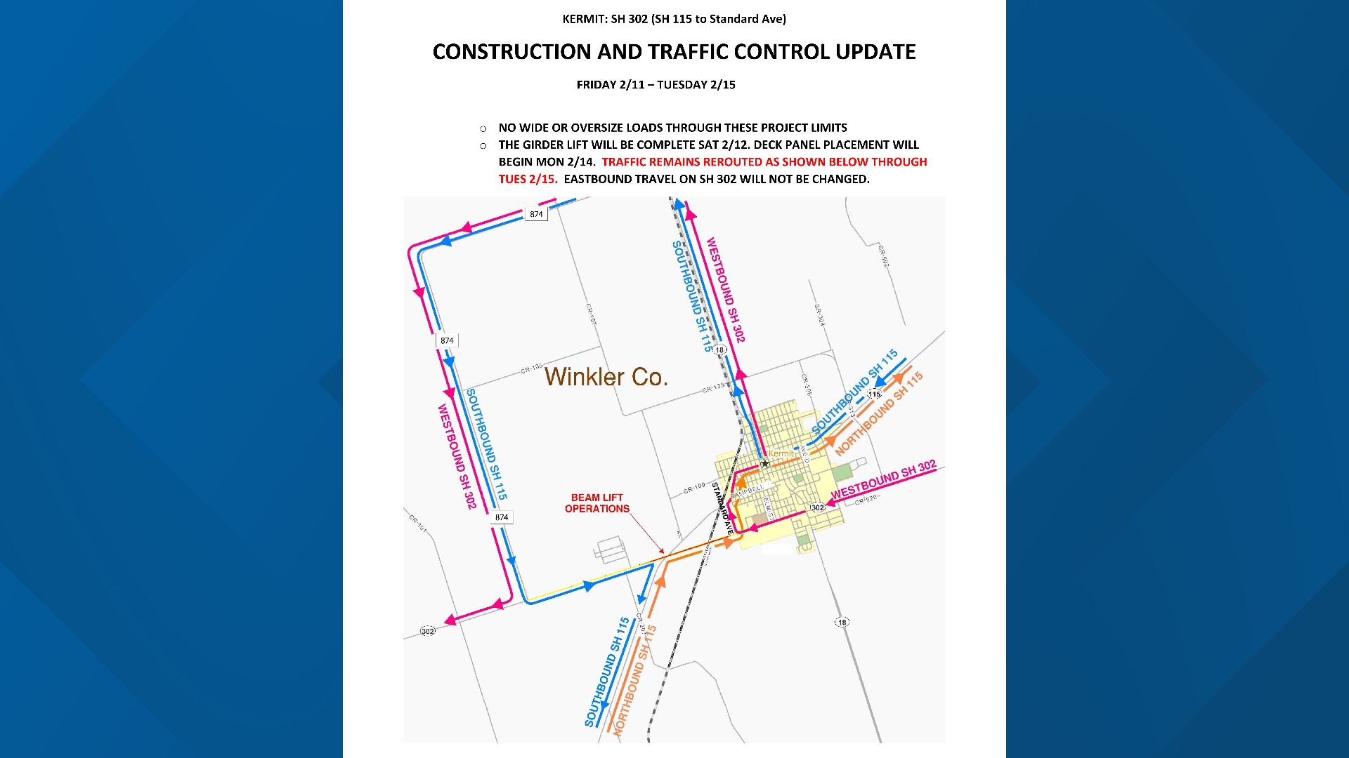 TxDOT releases traffic alerts to expect in near future | newswest9.com