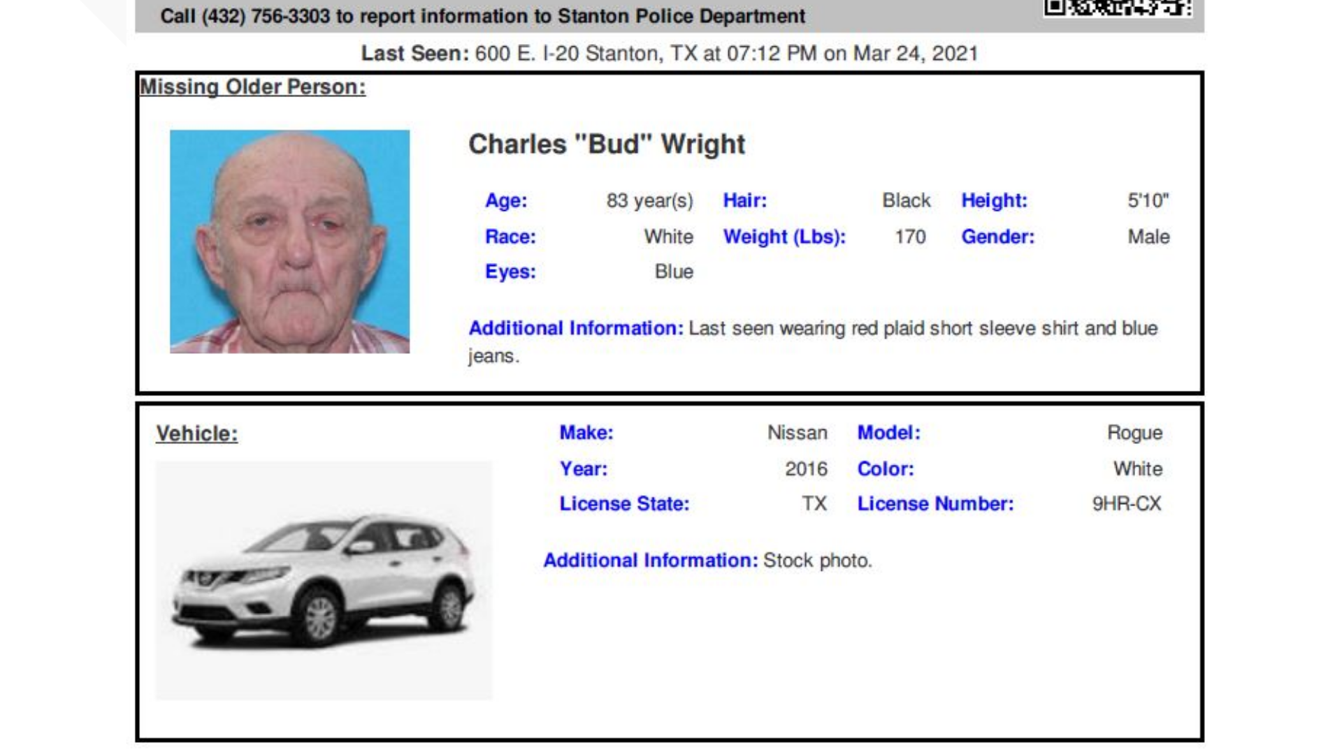 DISCONTINUED: Texas DPS issues silver alert for missing Stanton man ...