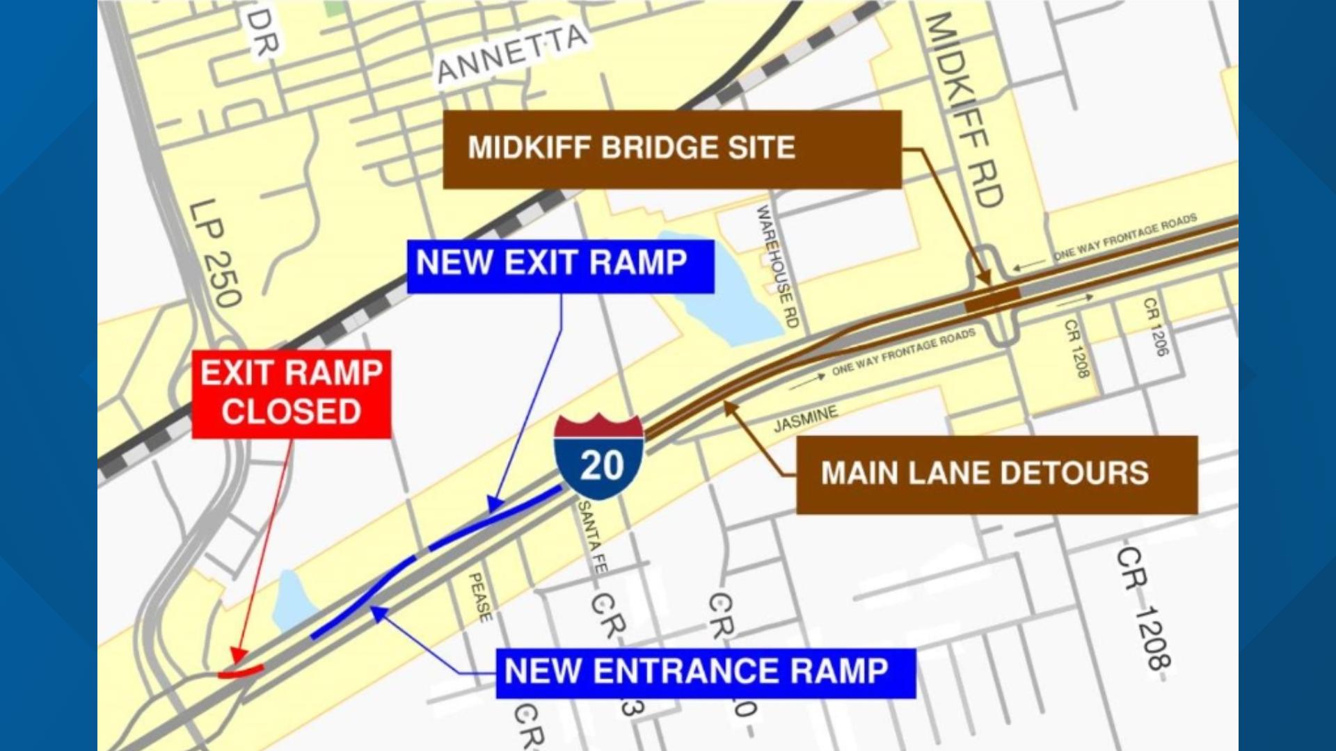 New westbound entrance and exit ramp will be available on I-20 near ...