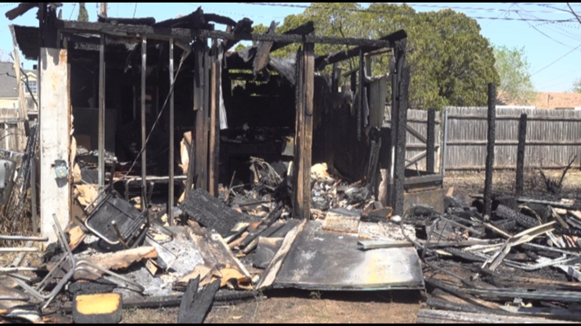 Homeowners react to backyard fire that burned down shed in Midland ...
