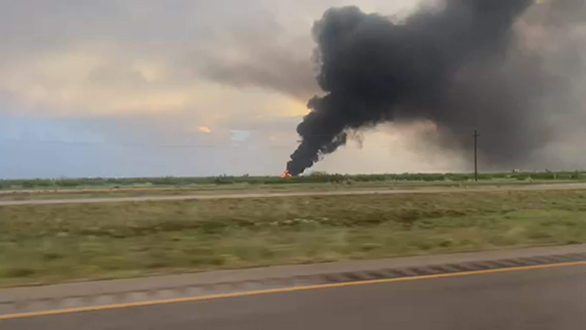 Lightning sparks tank battery fire off Highway 191 | newswest9.com