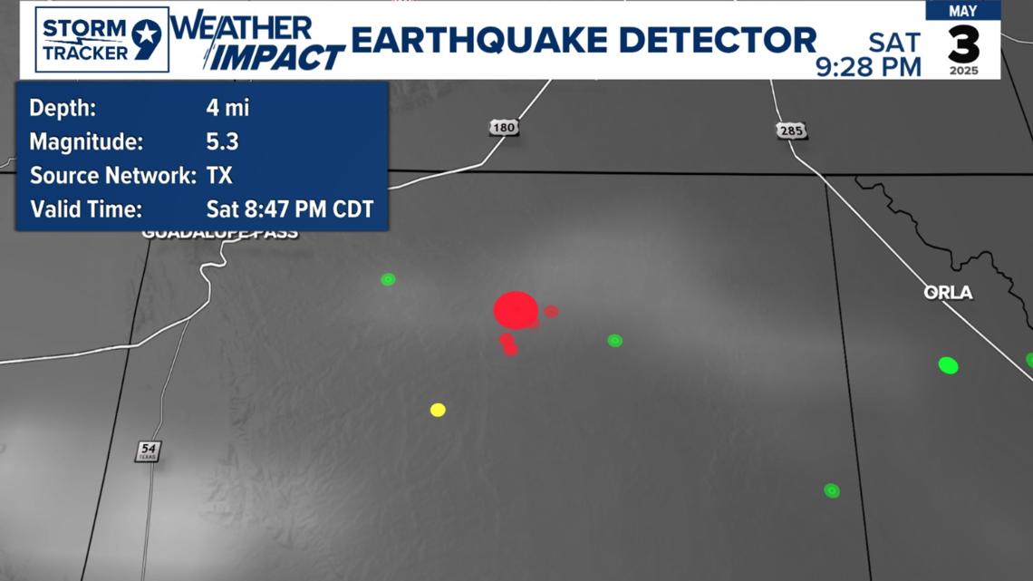 Magnitude 5.3 earthquake hits West Texas Saturday | newswest9.com