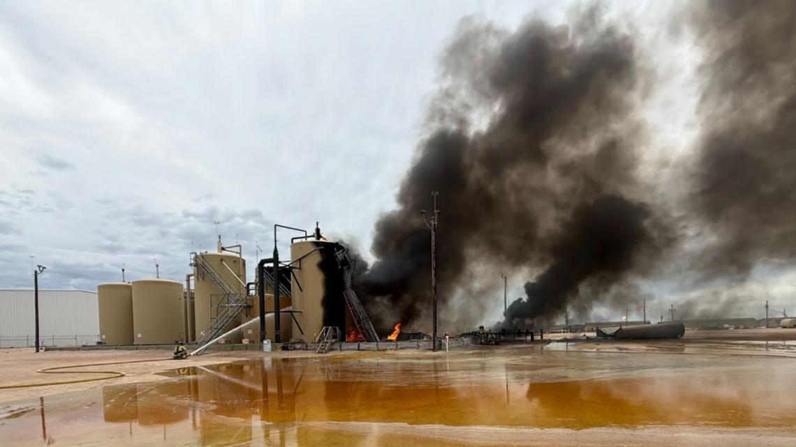 No injuries reported after fire at Midland tank battery disposal site ...