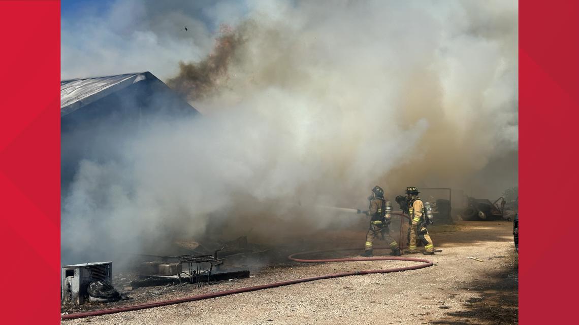 The Midland Fire Department help with a fire to a double-wide trailer ...