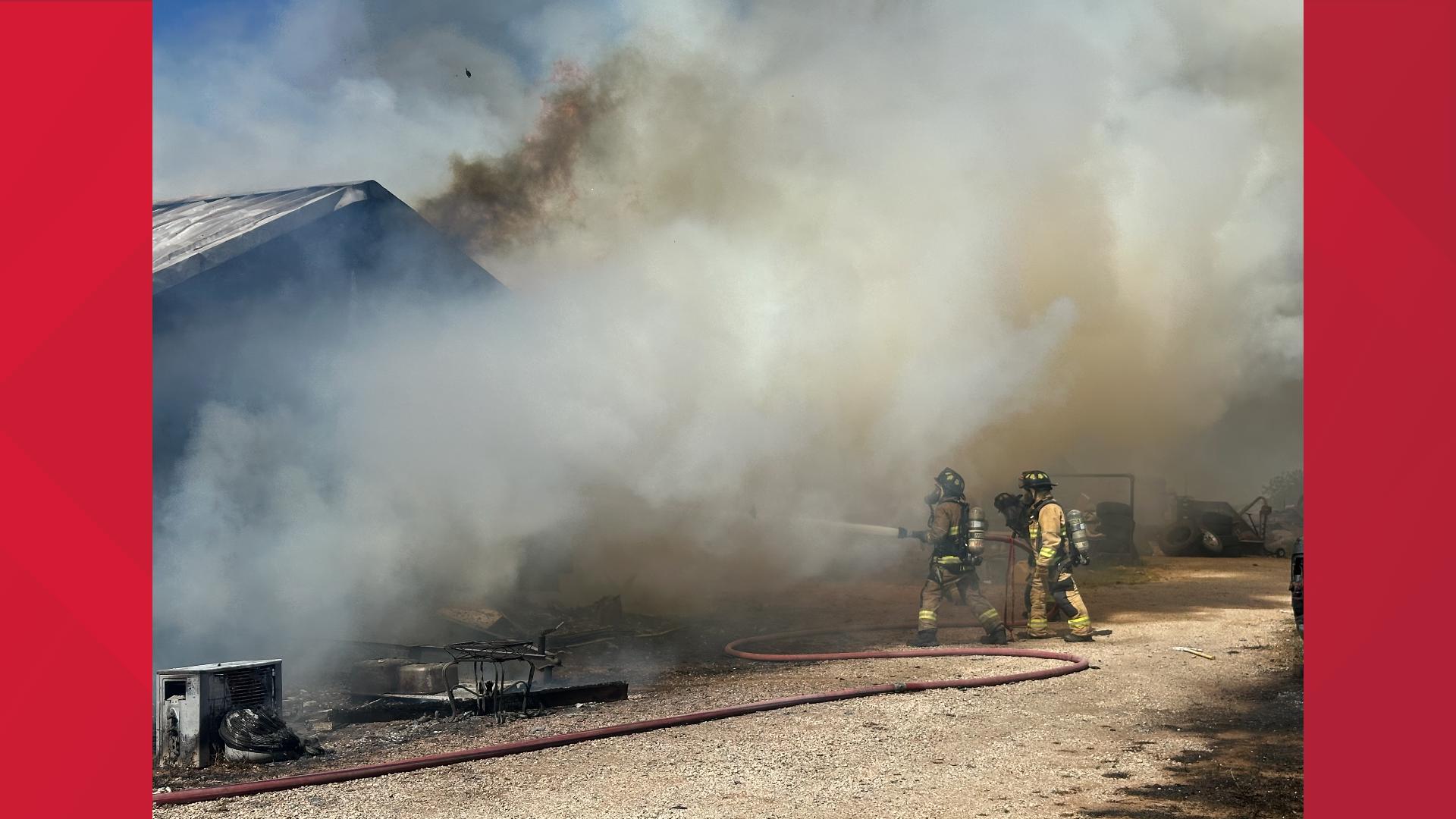 The Midland Fire Department help with a fire to a double-wide trailer ...