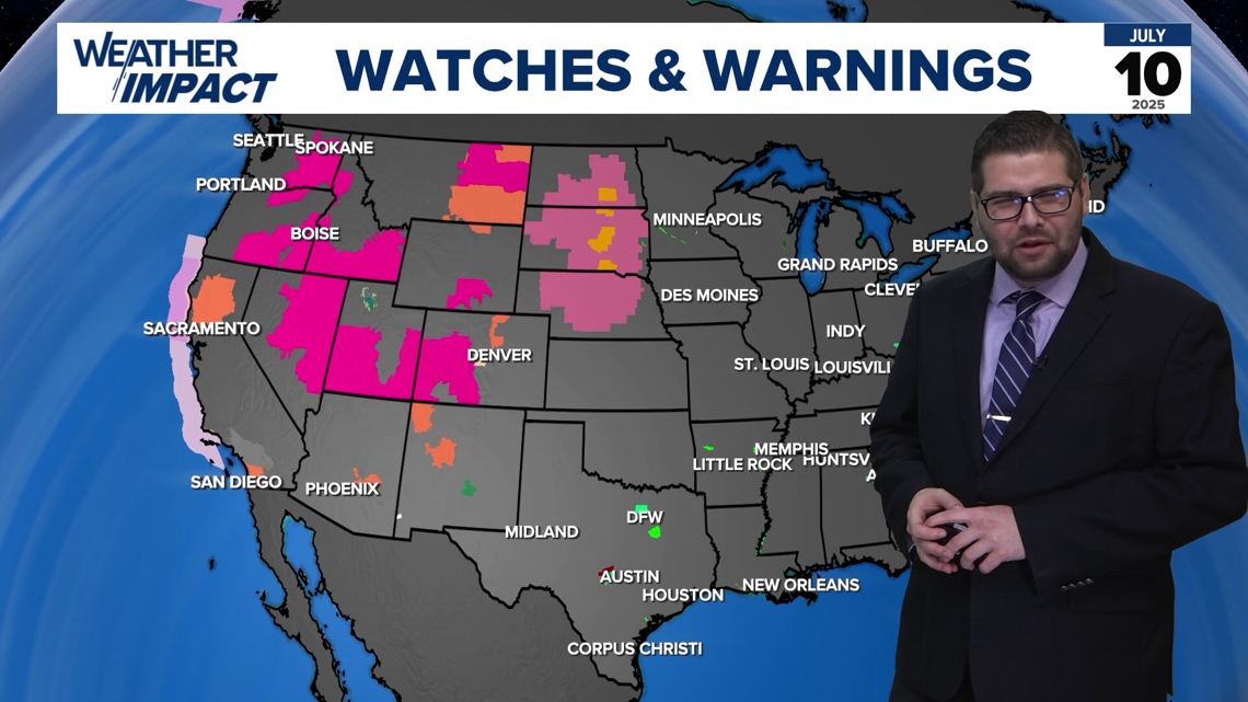 July 10, 2025 National Weather Outlook | newswest9.com