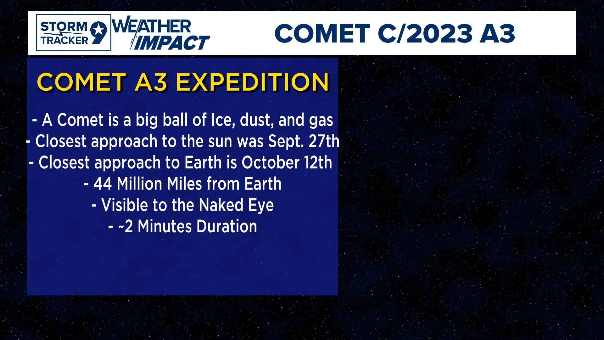 Once in a Lifetime Comet Visible this October | newswest9.com