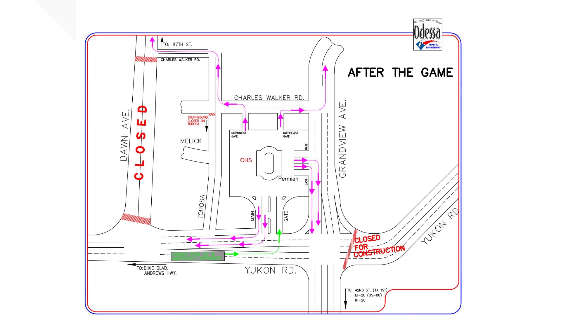 Traffic routes for OHS vs. PHS football game released | newswest9.com