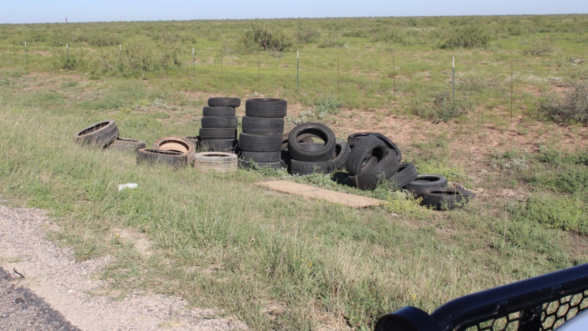 Pile of scrap tires found on side of road in Andrews County | newswest9.com